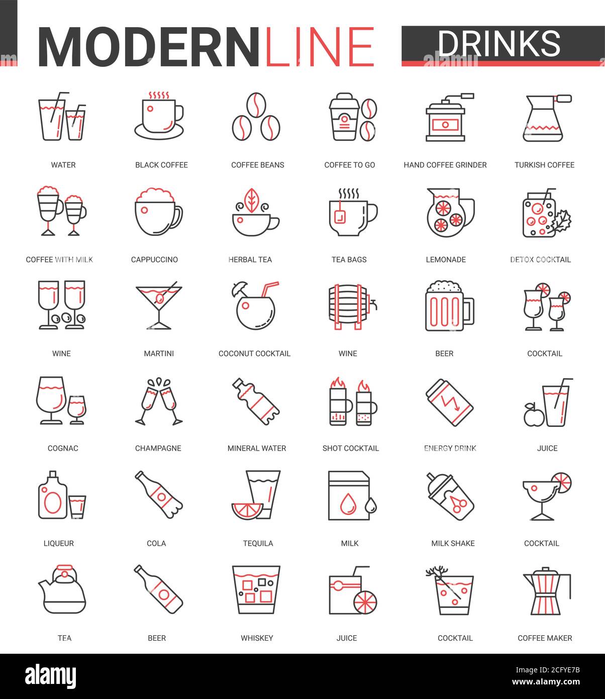 Bar icons line symbols Stock Vector Images - Alamy