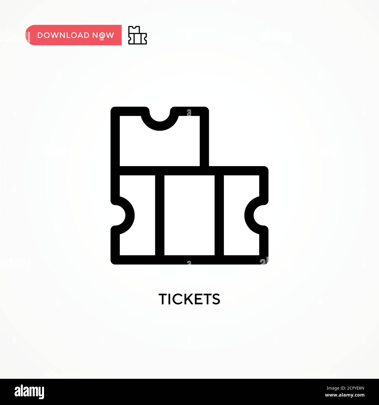 Tickets Simple vector icon. Modern, simple flat vector illustration for ...