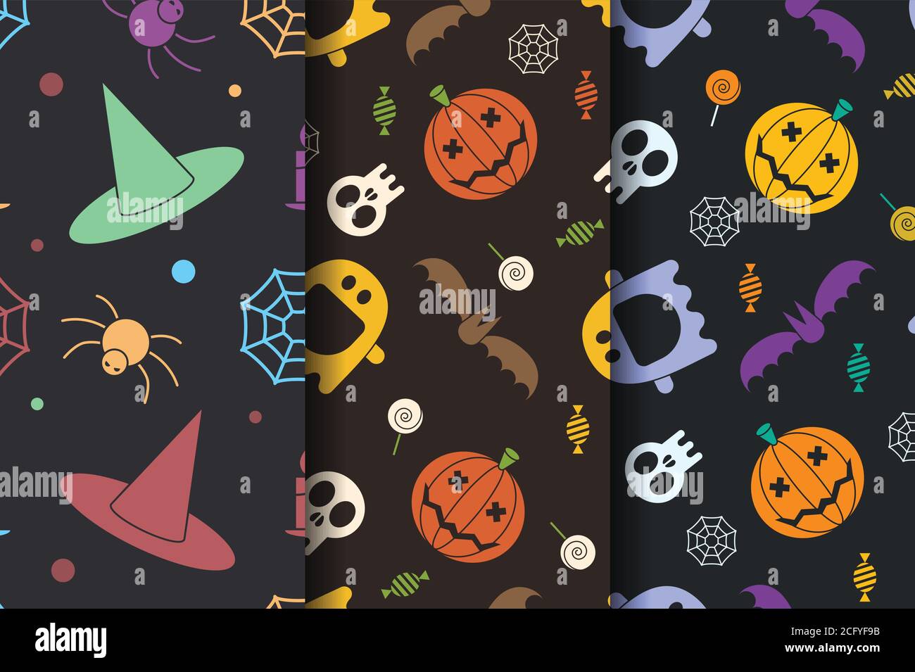 Halloween Seamless Pattern Collection Stock Vector Image & Art - Alamy