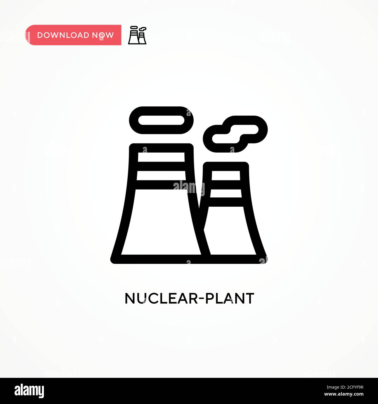 Nuclear-plant Simple vector icon. Modern, simple flat vector ...