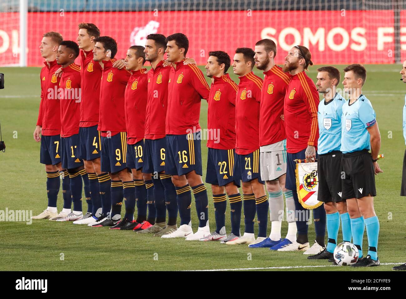 Madrid, Spain. 6th Sep, 2020. Spein team group line-up (ESP) Football ...