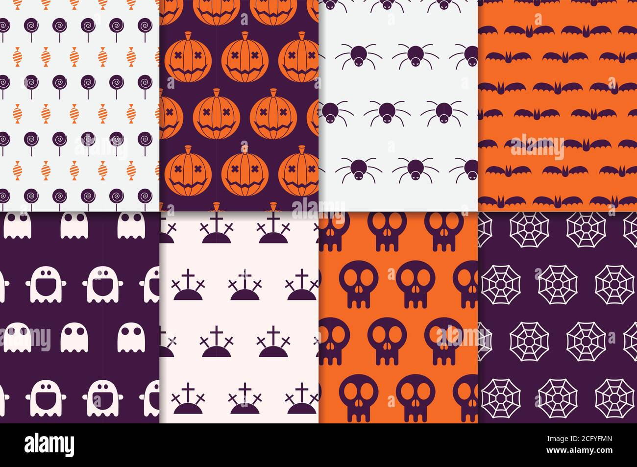 Halloween Seamless Pattern Collection Stock Vector Image & Art - Alamy