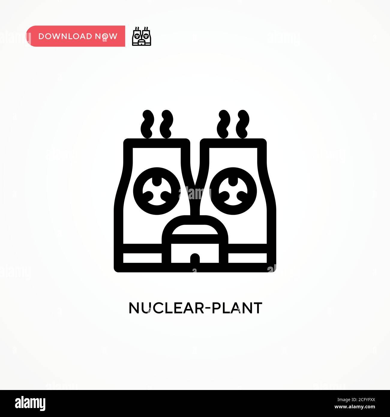 Nuclear-plant Simple vector icon. Modern, simple flat vector ...