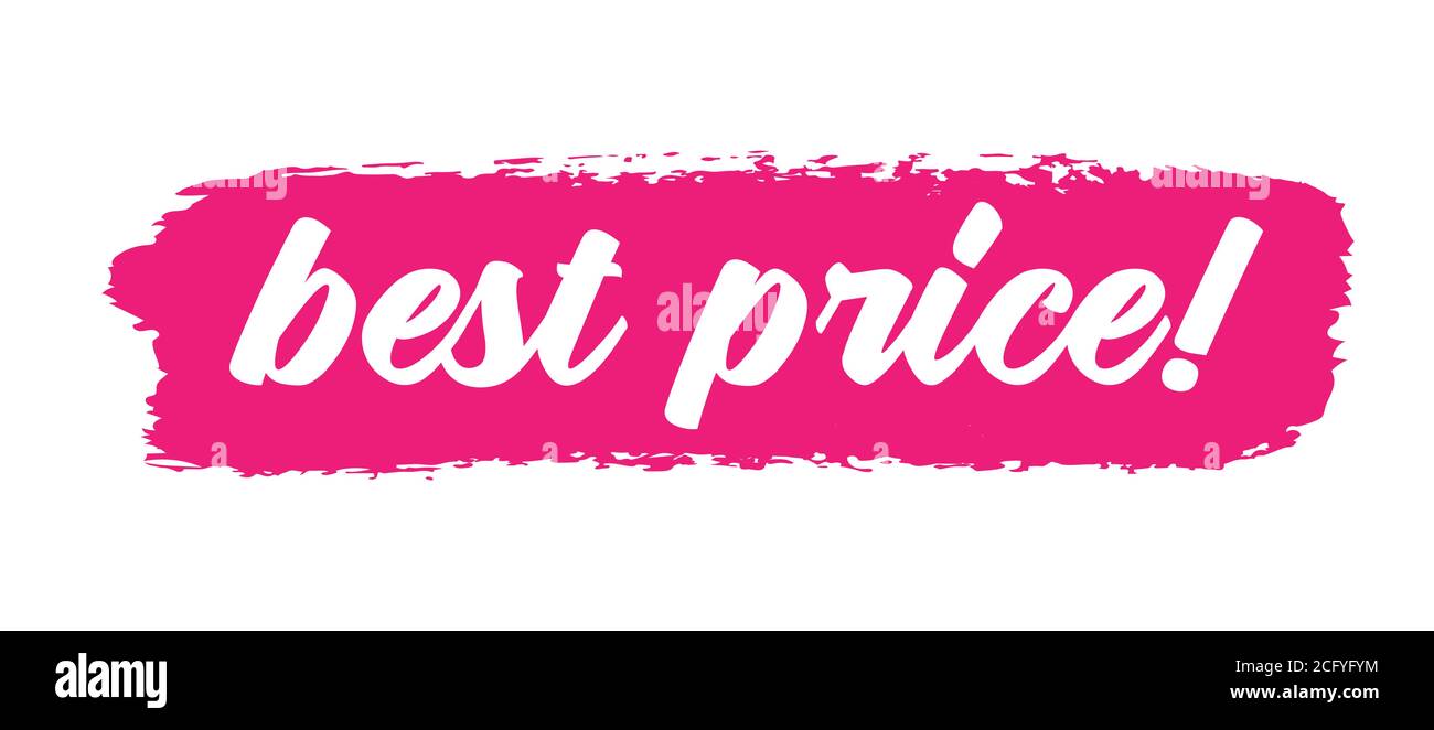 Hand sketched BEST PRICE quote as banner. Drawn commercial lettering ...