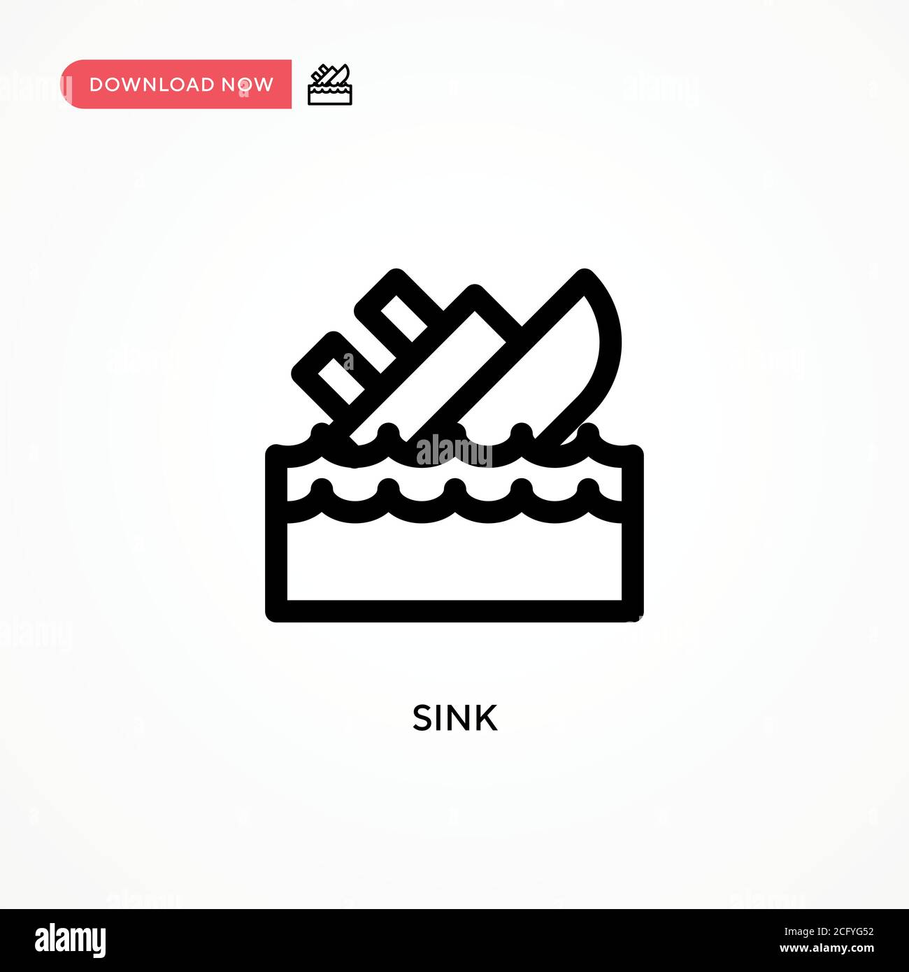 Sink Simple vector icon. Modern, simple flat vector illustration for ...