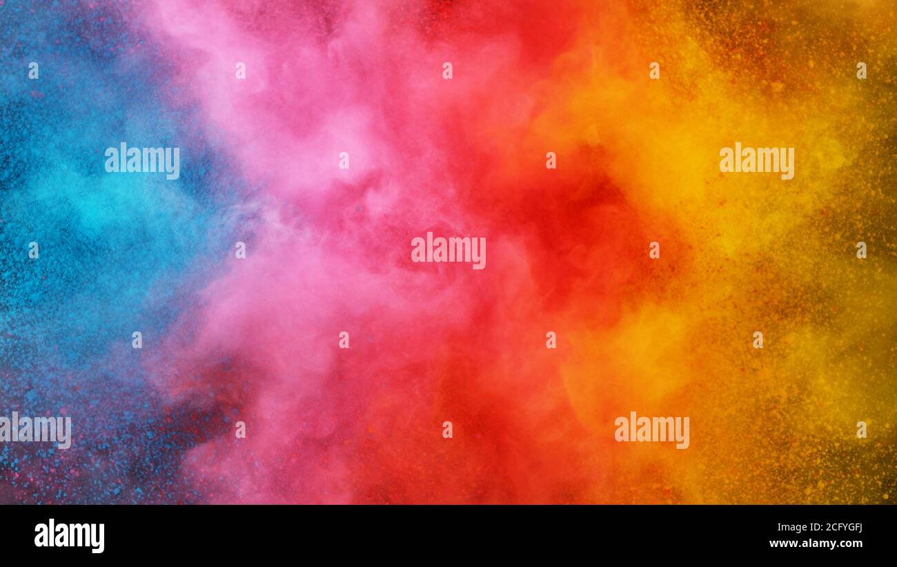 Abstract coloured powder explosion background, various colours Stock ...