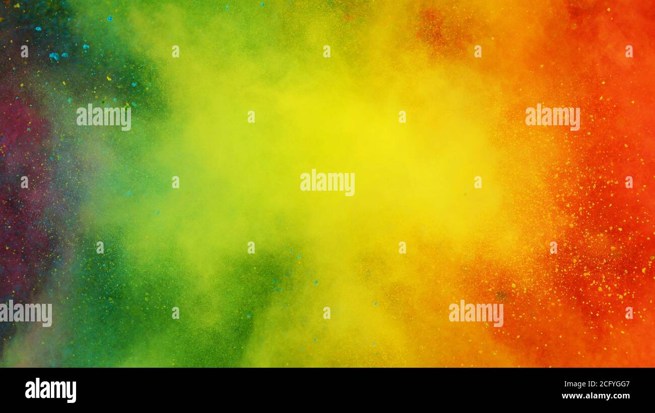 Abstract coloured powder explosion background, various colours Stock ...