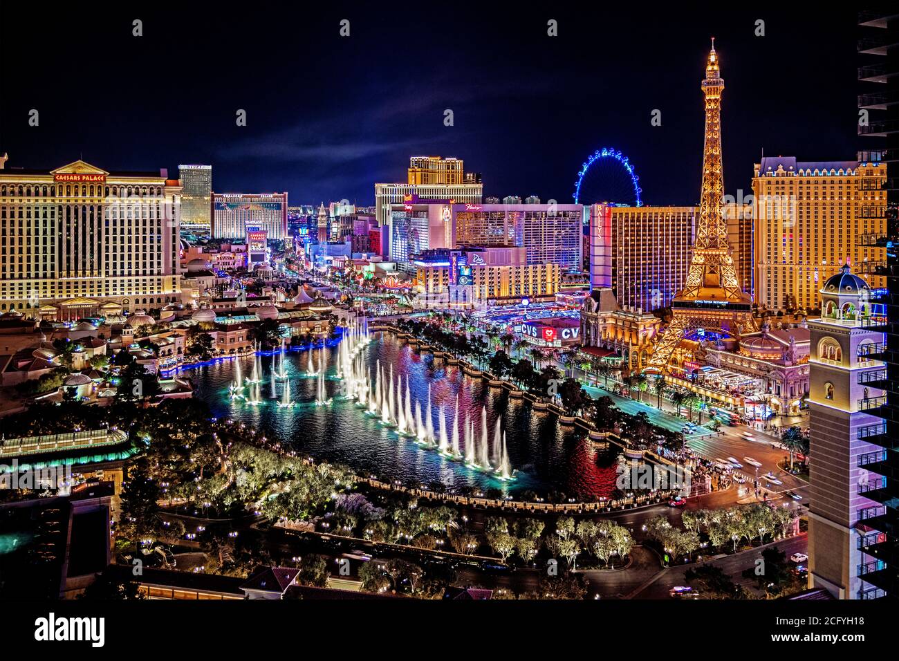 Las Vegas Nevada panoramic view of the Las Vegas Strip Stock Photo - Alamy