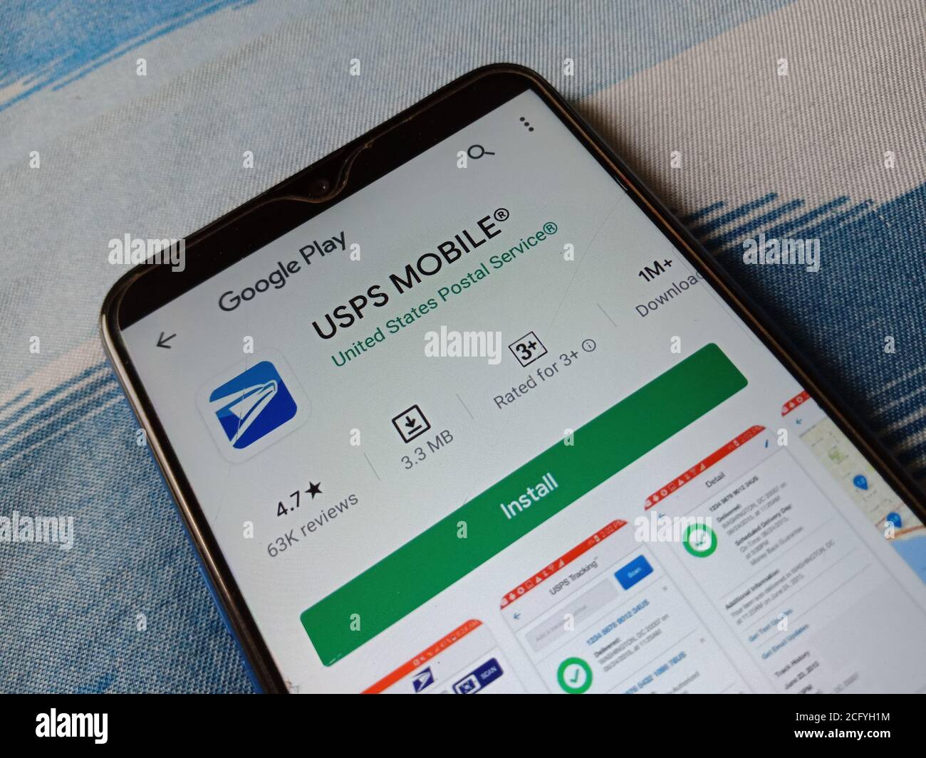 DISTRICT KATNI, INDIA - MAY 04, 2020: USPS MOBILE united state portal ...