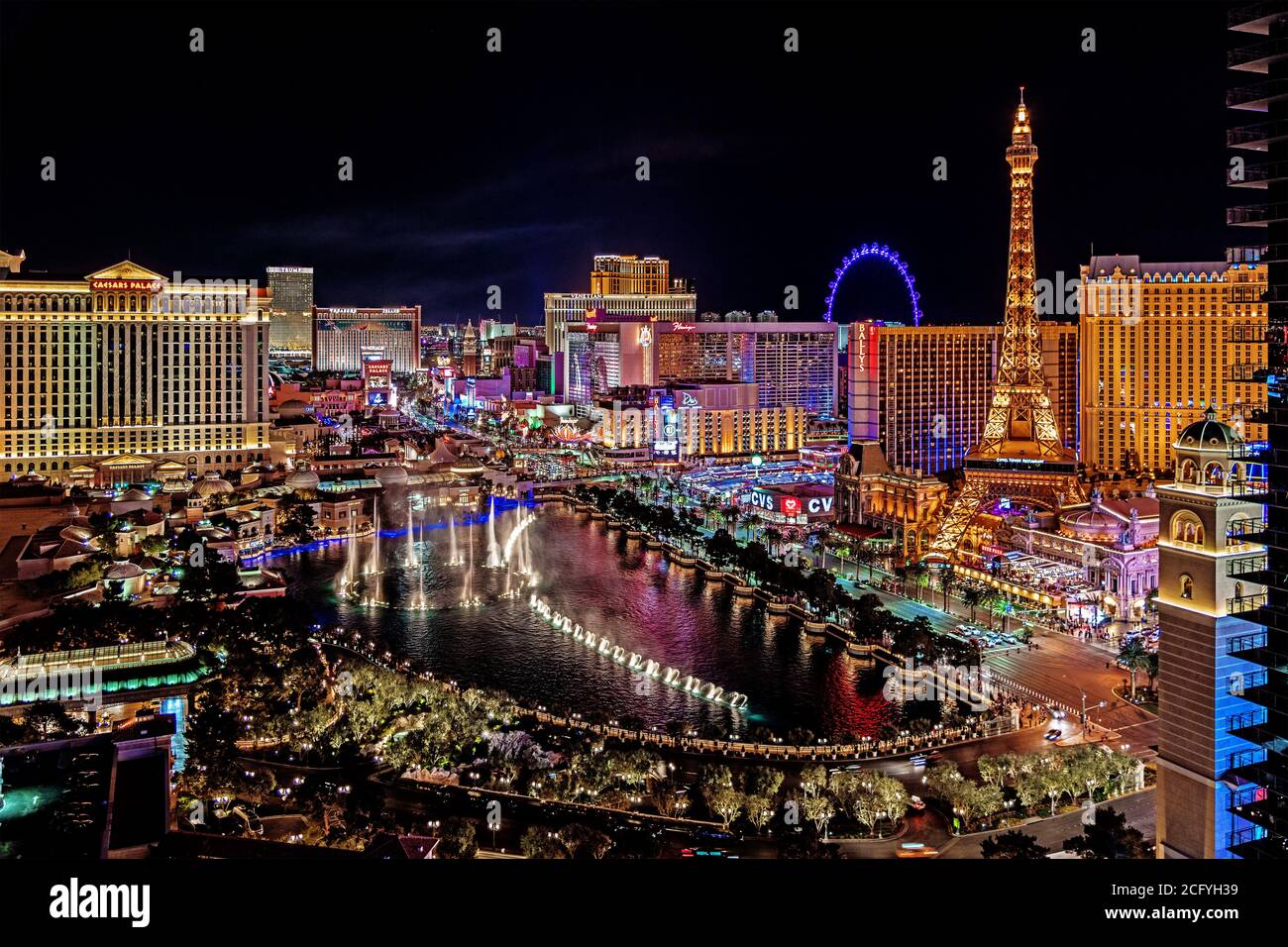 Las Vegas Nevada panoramic view of the Las Vegas Strip Stock Photo - Alamy