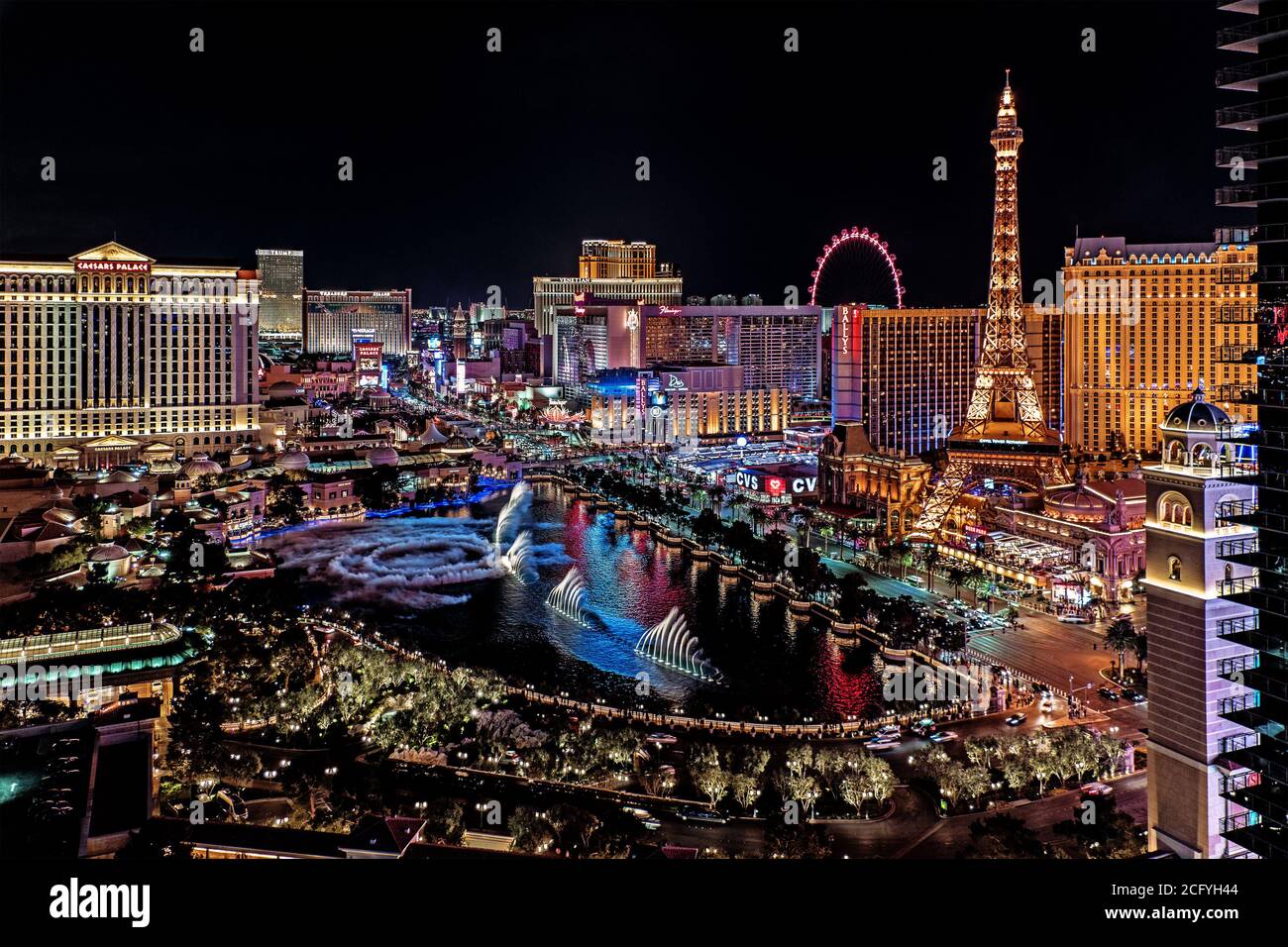 Las Vegas Nevada panoramic view of the Las Vegas Strip Stock Photo - Alamy