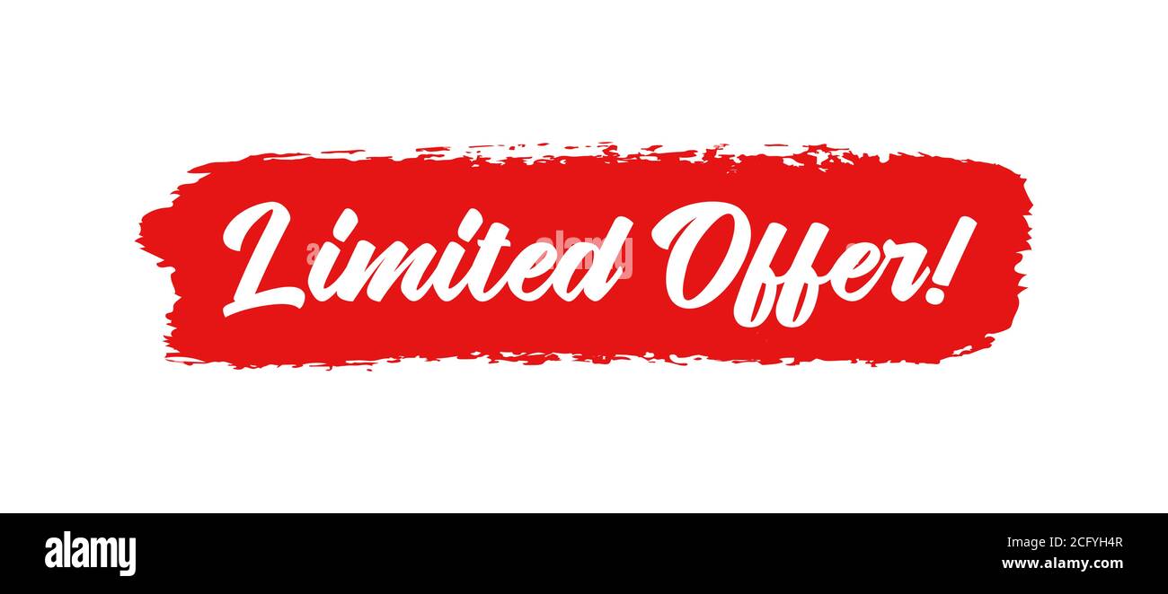 Hand sketched LIMITED OFFER as banner. Drawn commercial lettering for ...