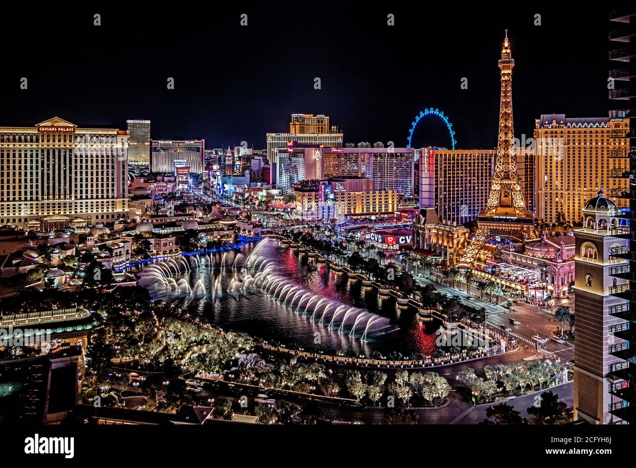 Las Vegas Nevada panoramic view of the Las Vegas Strip Stock Photo - Alamy