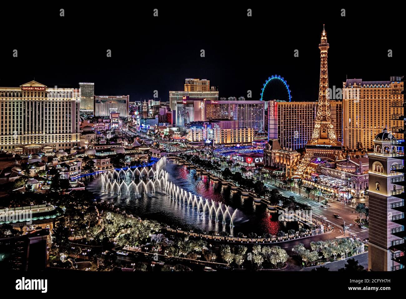 Las Vegas Nevada panoramic view of the Las Vegas Strip Stock Photo - Alamy