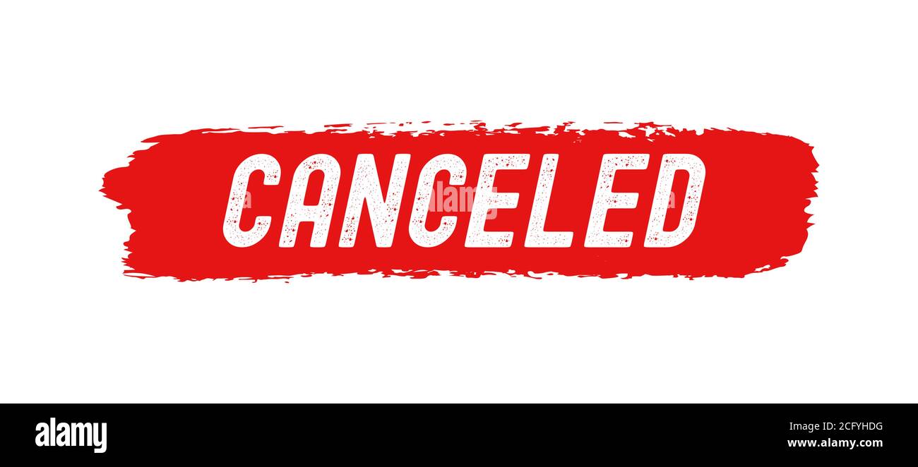 Hand sketched CANCELED word as banner. Drawn commercial lettering for ...