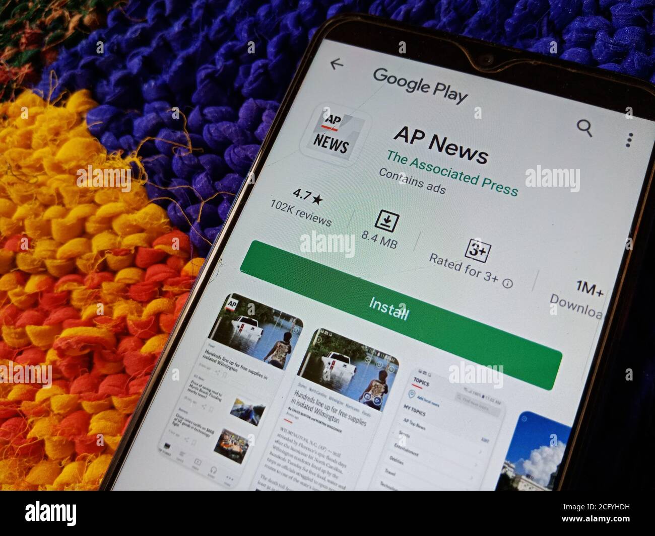 DISTRICT KATNI, INDIA - MAY 04, 2020: AP news smart phone android ...