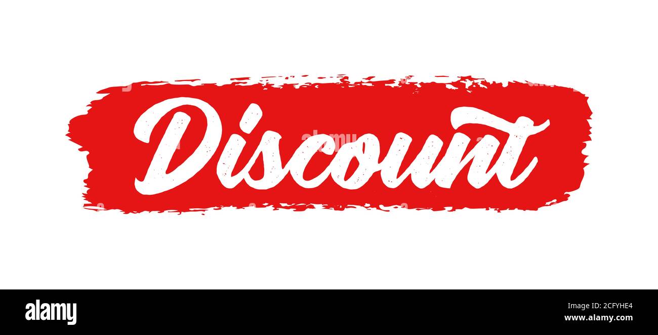 Hand sketched DISCOUNT word as banner. Drawn commercial lettering for ...