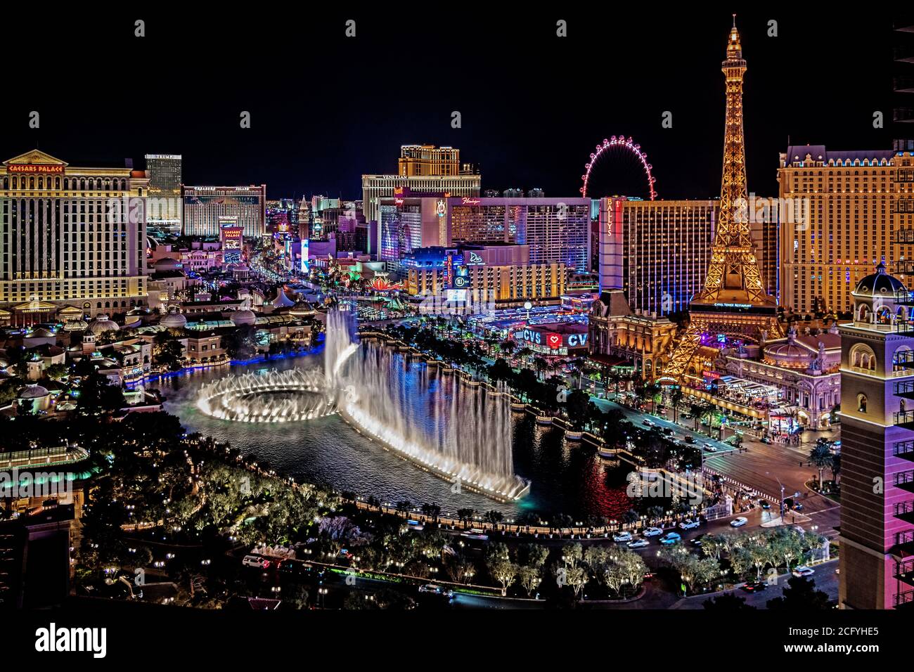 Las Vegas Nevada panoramic view of the Las Vegas Strip Stock Photo - Alamy