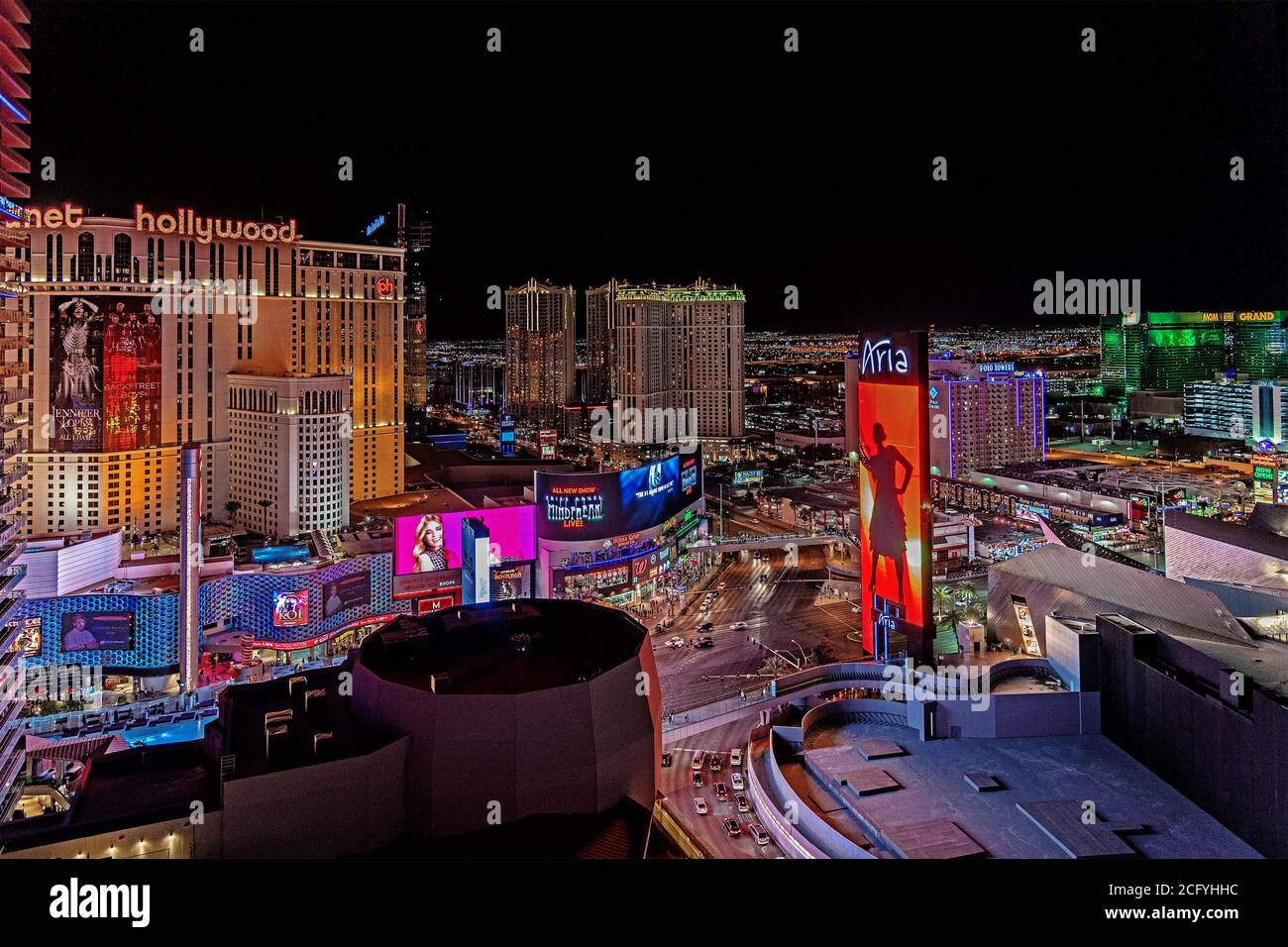 Las Vegas Nevada panoramic view of the Las Vegas Strip Stock Photo - Alamy
