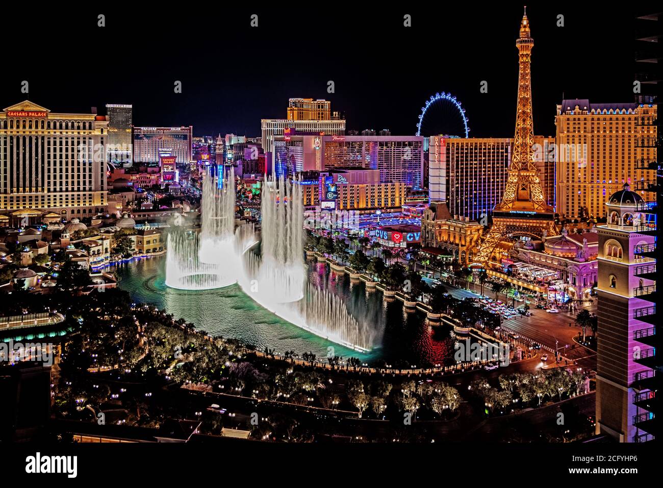 Las Vegas Nevada panoramic view of the Las Vegas Strip Stock Photo - Alamy