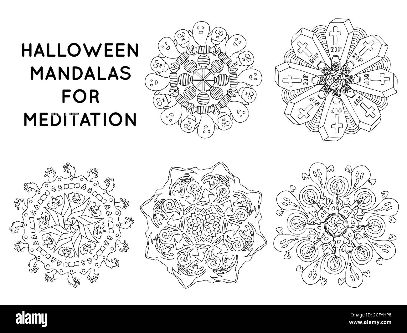 Traditional mandala outline hi-res stock photography and images - Alamy