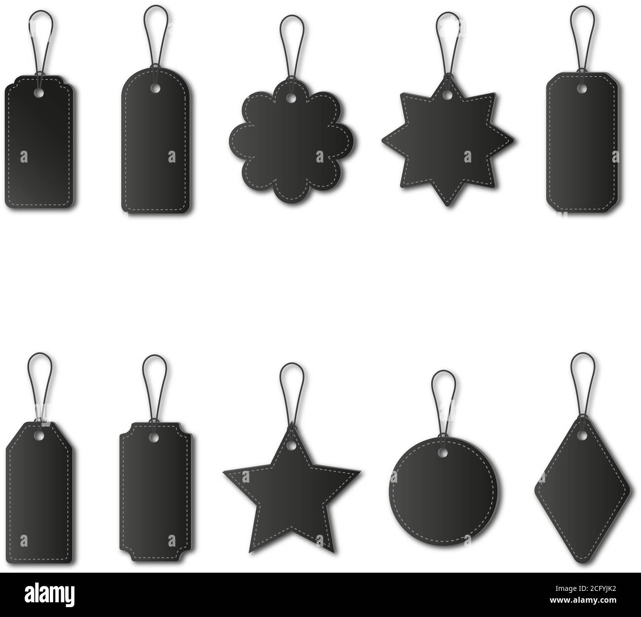 Set vector gift tags Black and White Stock Photos & Images - Alamy
