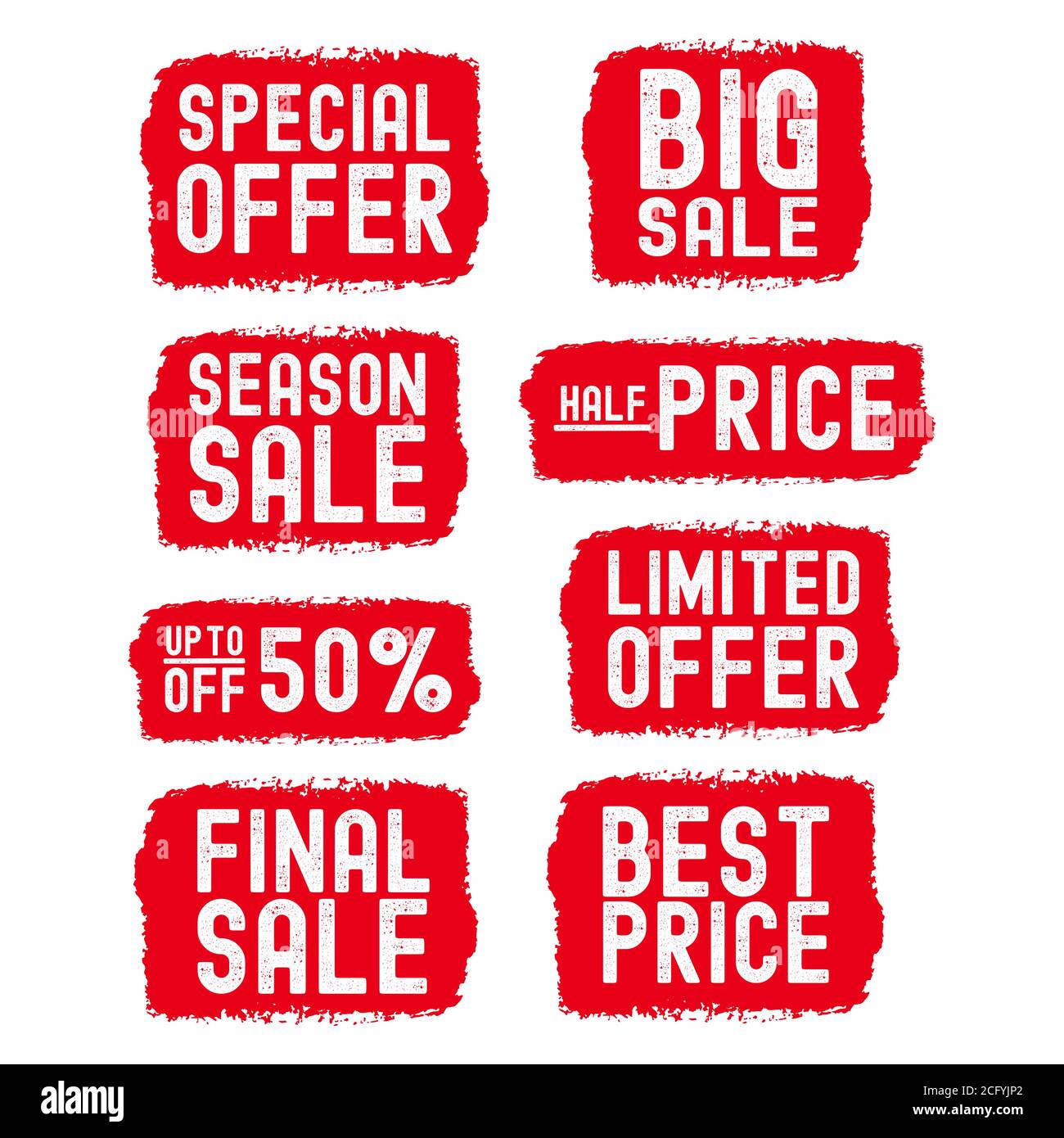 Hand sketched set of sale quotes. Drawn banner, tag, label, sticker ...