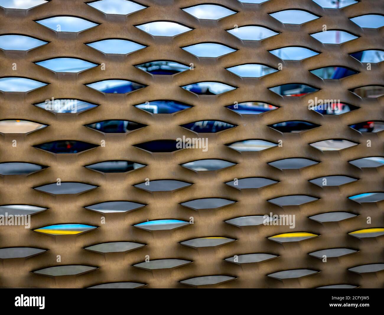 Abstract blue metal hexagon background hi-res stock photography and ...