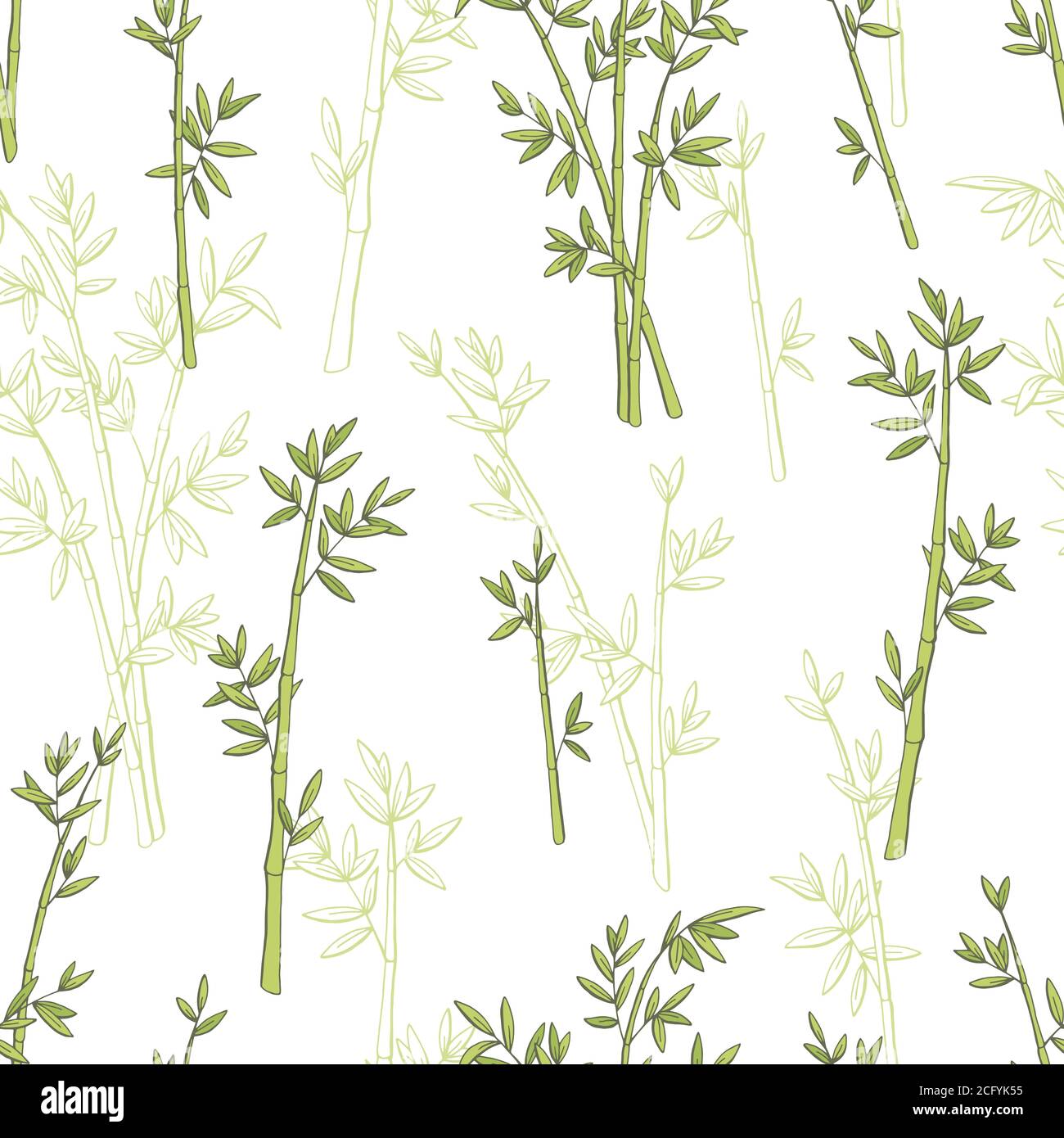 Bamboo plant graphic green color seamless pattern sketch illustration ...