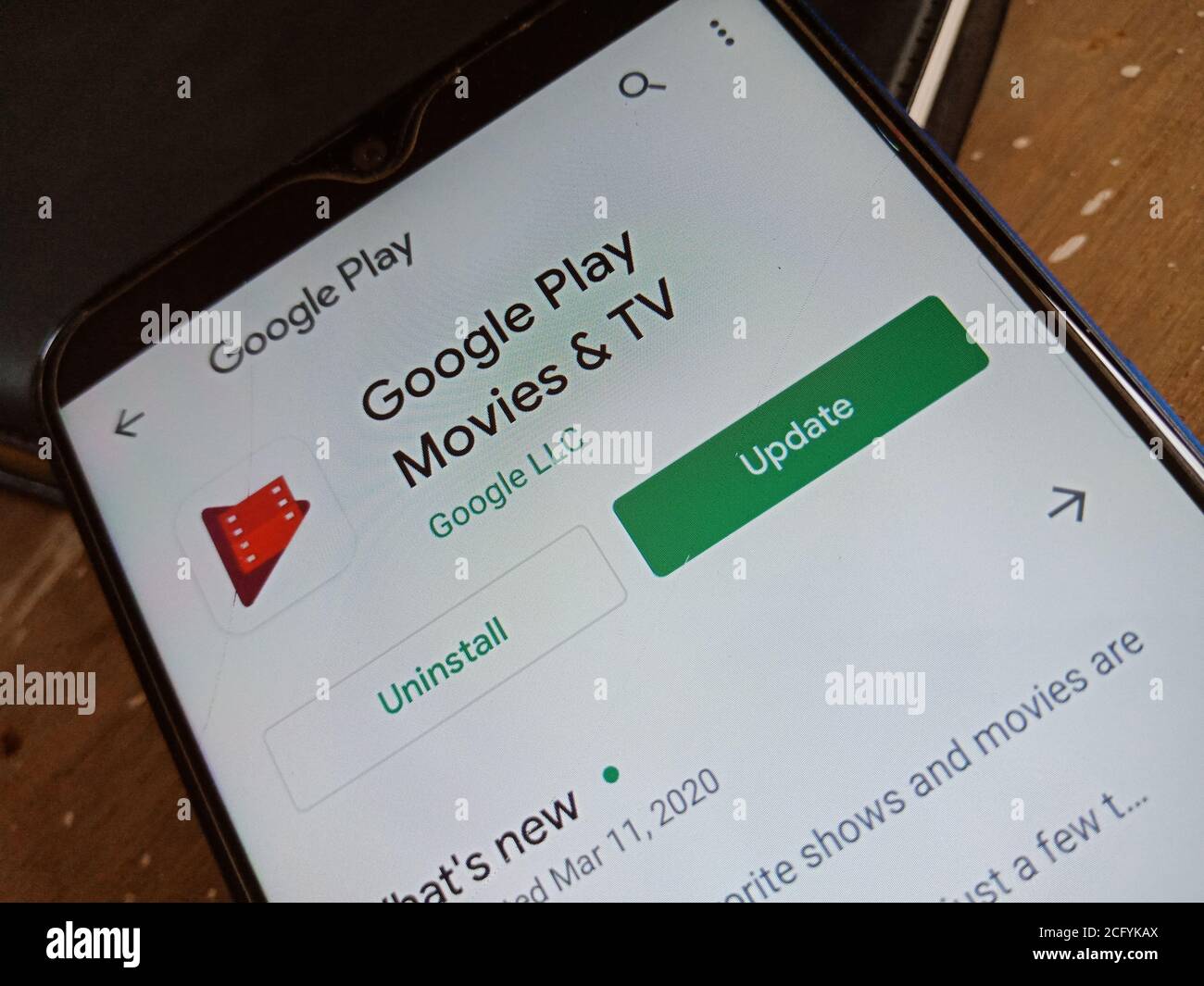 DISTRICT KATNI, INDIA - MAY 04, 2020: Google play movies and TV android ...