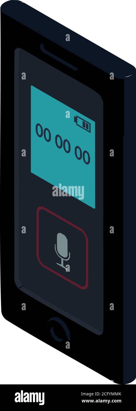 Modern dictaphone icon. Isometric of modern dictaphone vector icon for ...