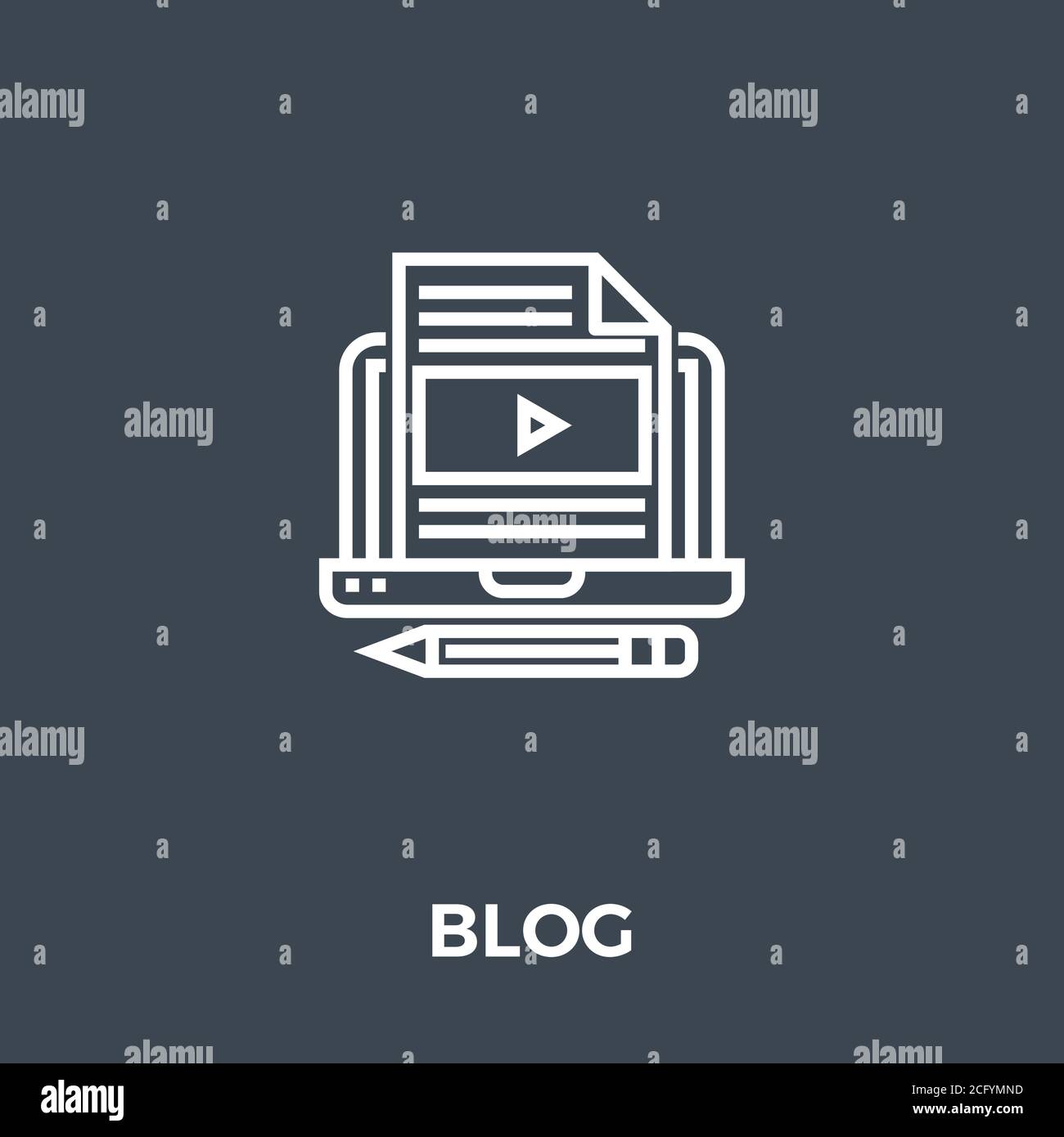 Blog Line Icon Stock Vector Image & Art - Alamy