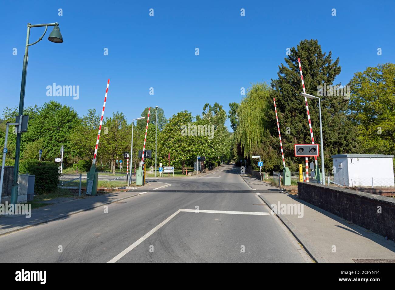 Open crossing gates hi-res stock photography and images - Alamy