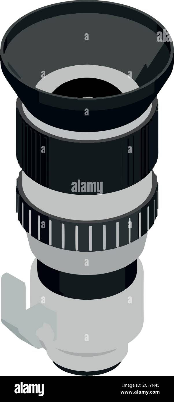 Camera lens icon. Isometric of camera lens vector icon for web design ...