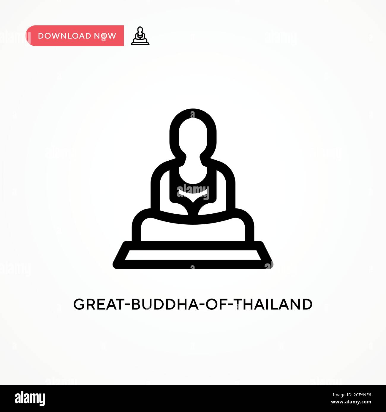Great-buddha-of-thailand Simple vector icon. Modern, simple flat vector ...