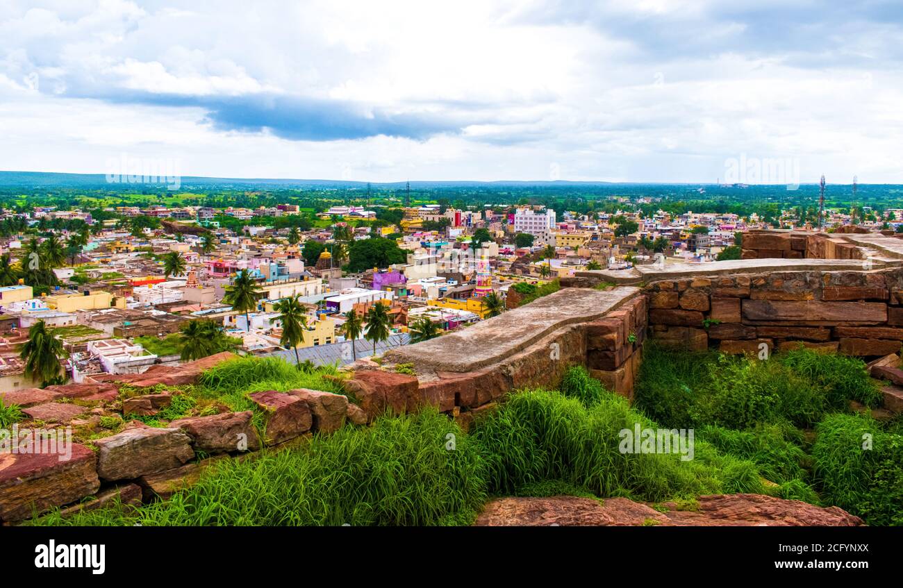 Landscape view of city of badami, Karnataka Stock Photo - Alamy