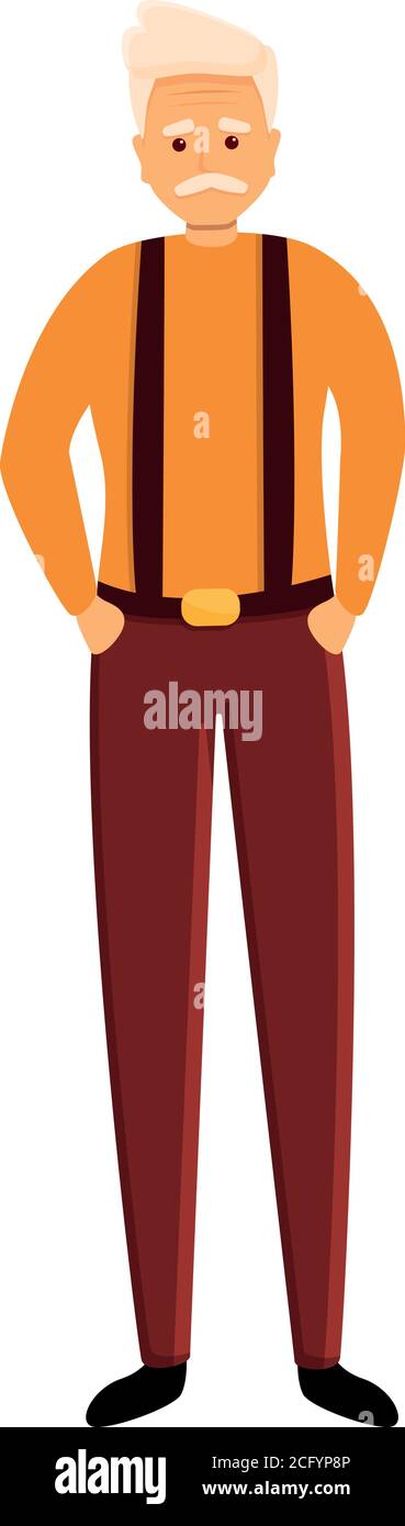 Sad old man icon. Cartoon of sad old man vector icon for web design ...