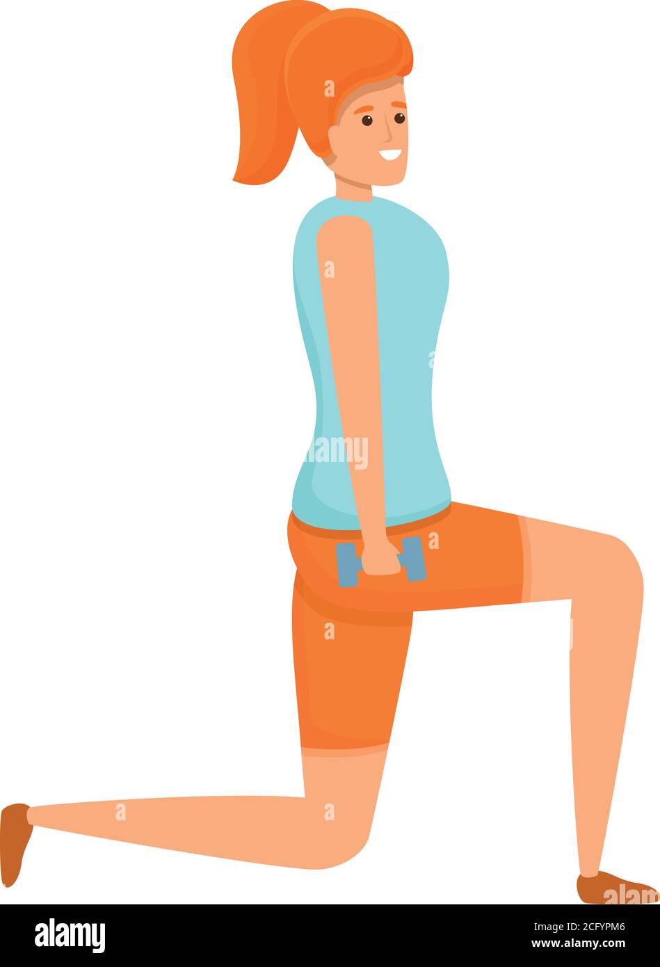 Home training girl exercise icon. Cartoon of home training girl ...