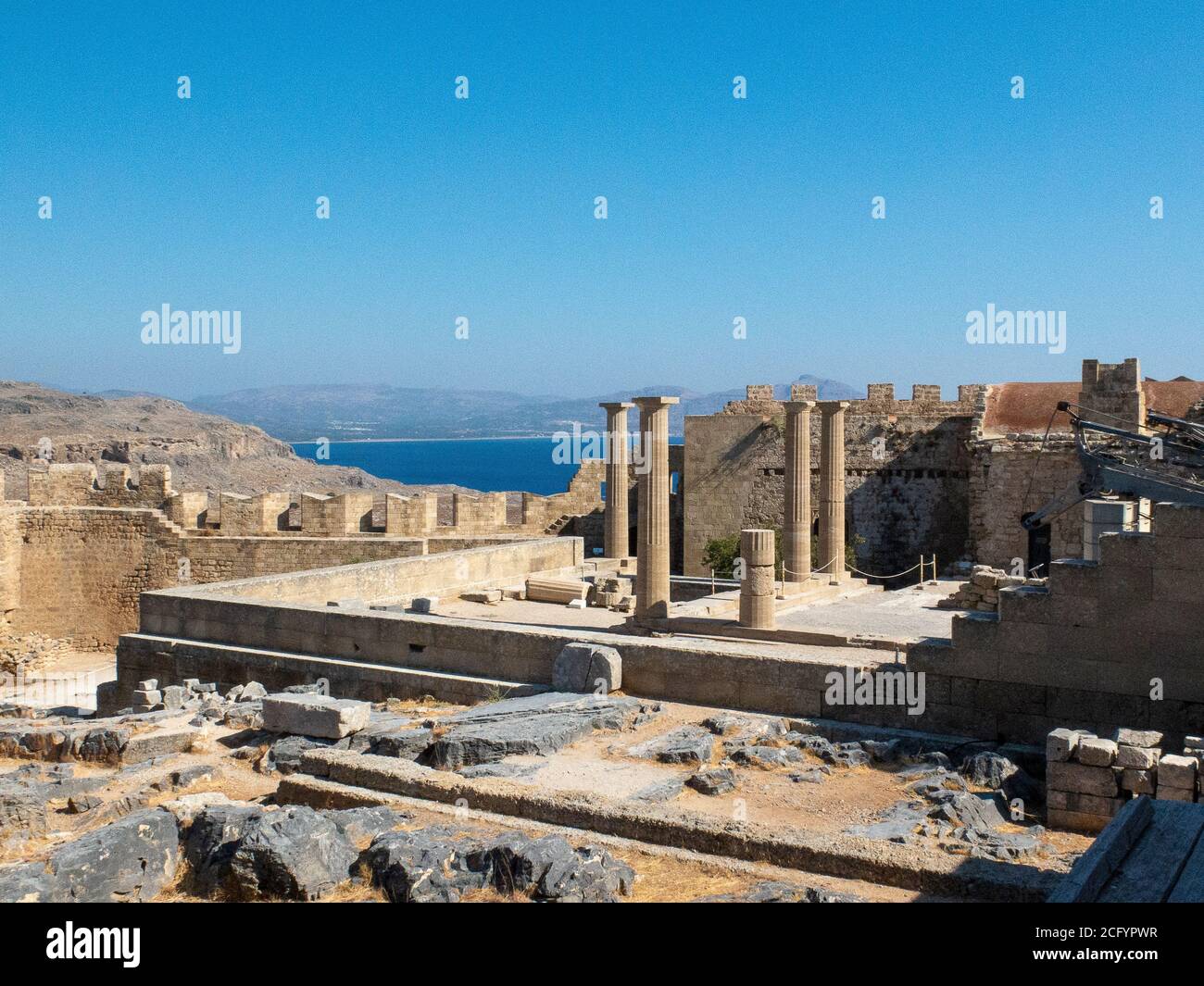 Lindos Acropolis Rhodes Greece Stock Photo - Alamy
