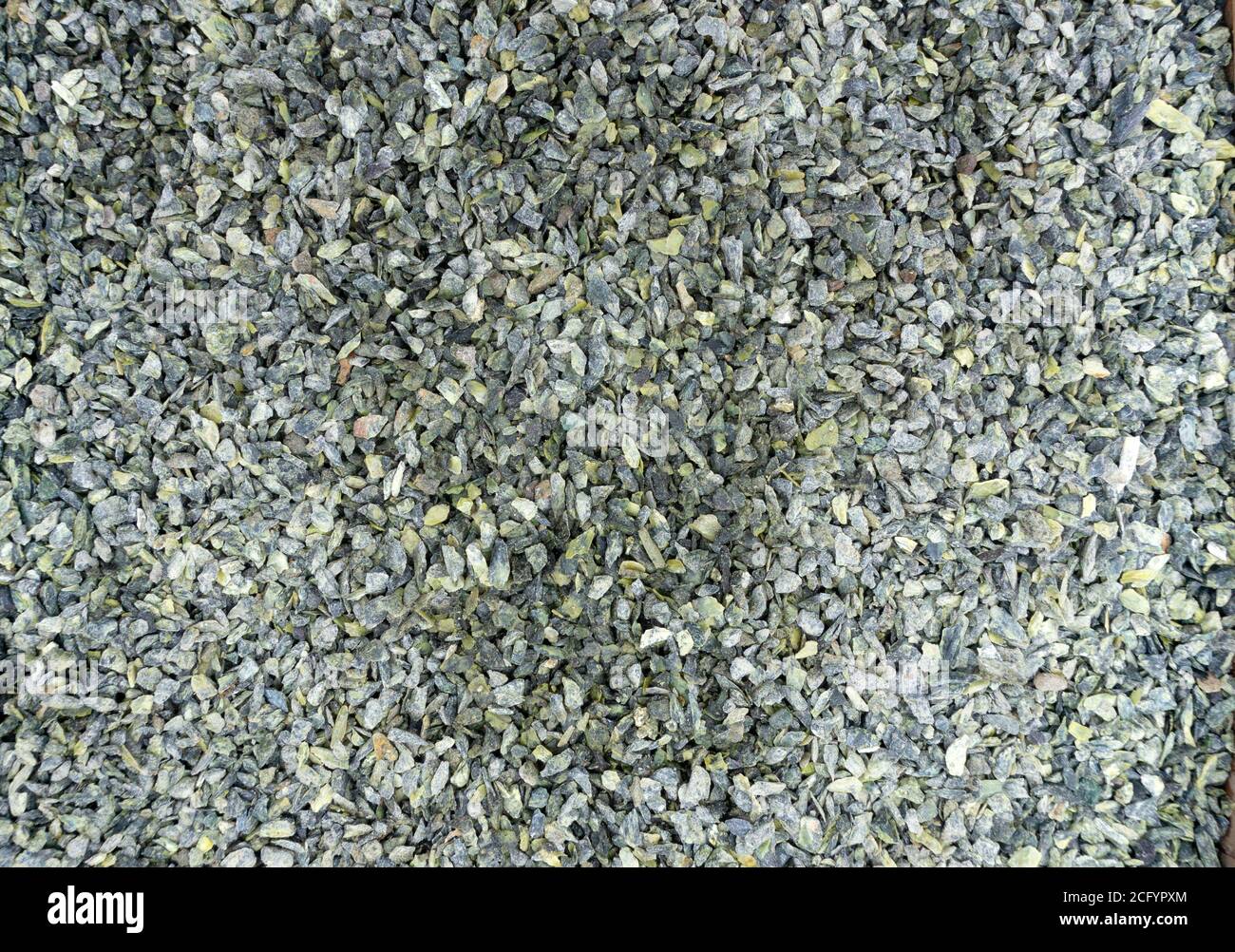 Serpentine stone chips. Green background from serpentine crumbs. Small ...