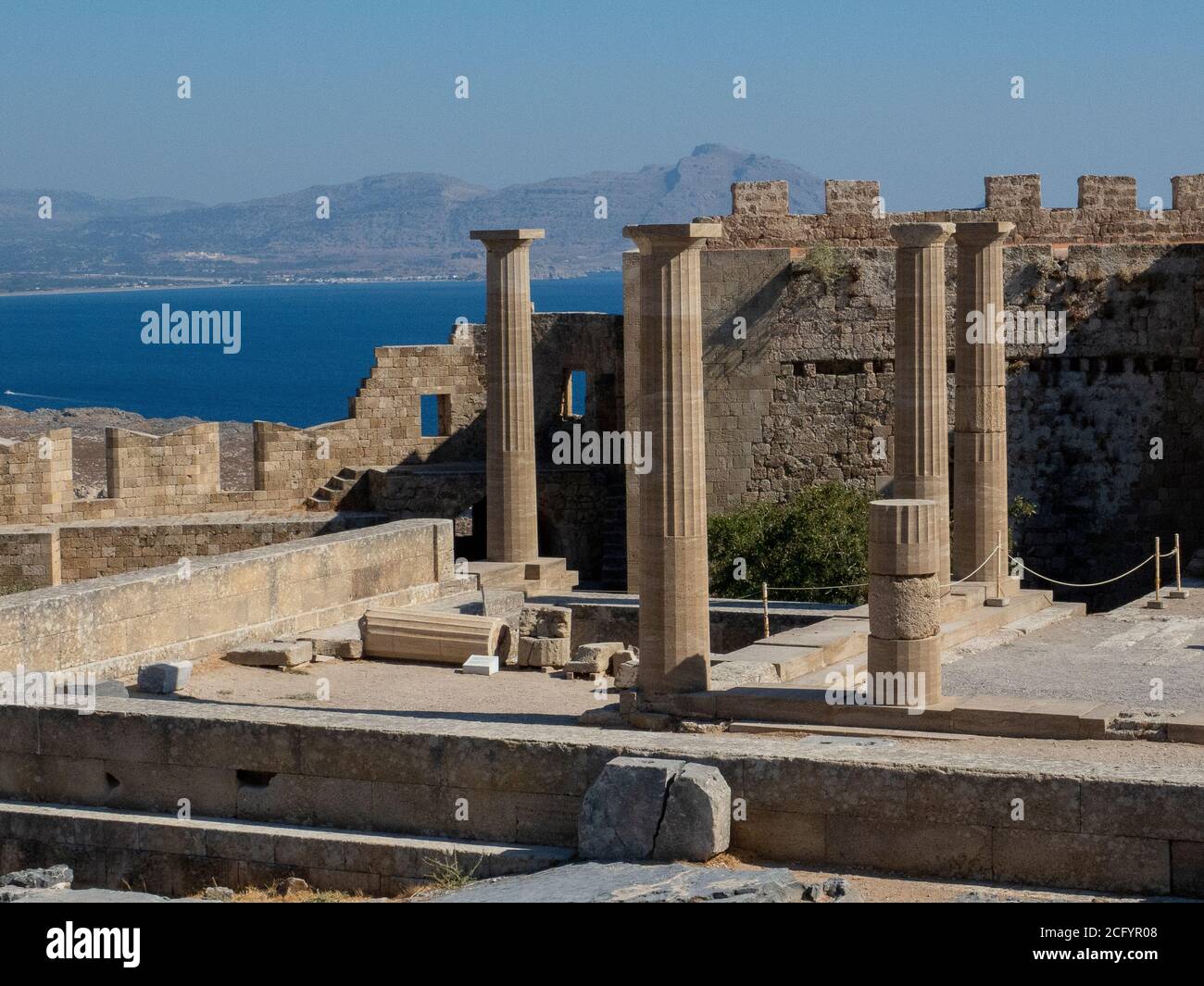 Lindos Acropolis Rhodes Greece Stock Photo - Alamy
