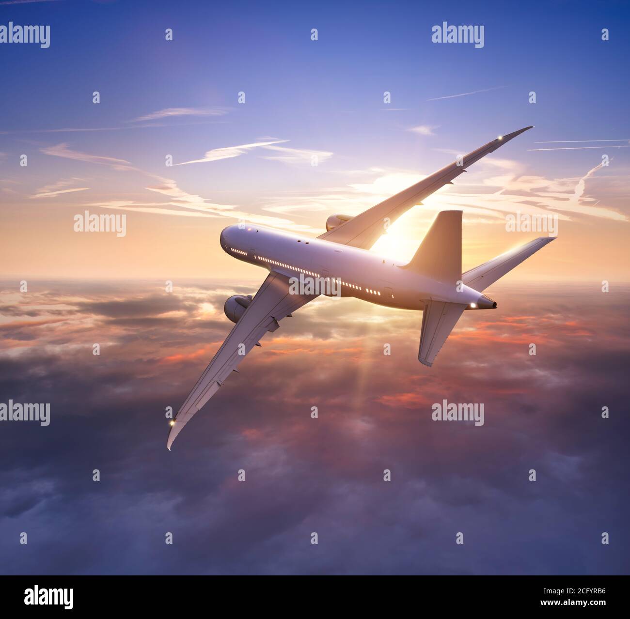 Clouds passenger plane in 3d hi-res stock photography and images - Alamy