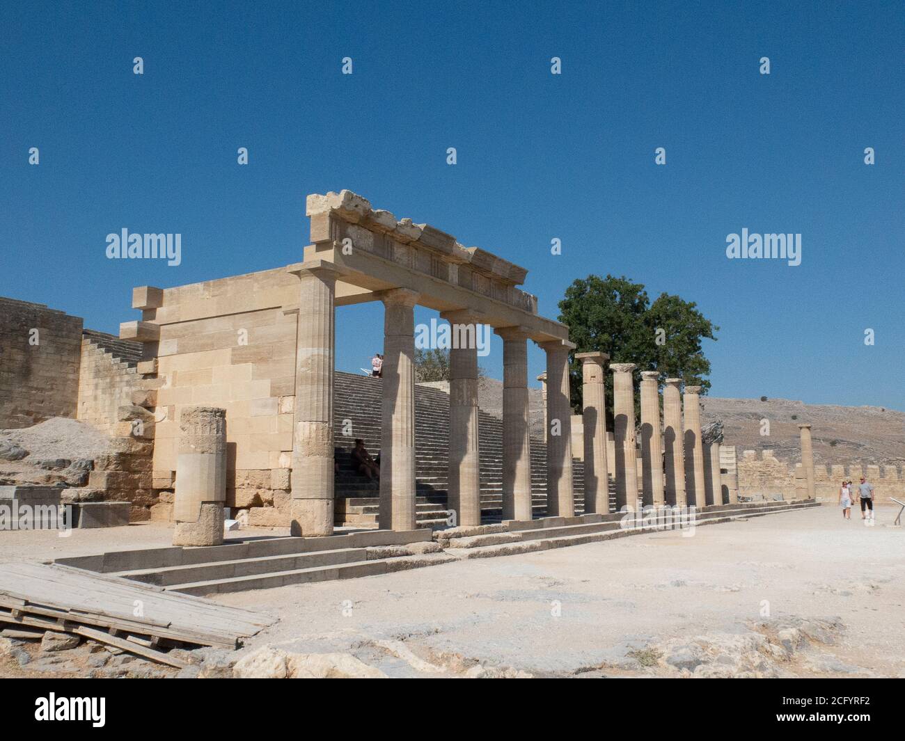 Lindos Acropolis Rhodes Greece Stock Photo - Alamy