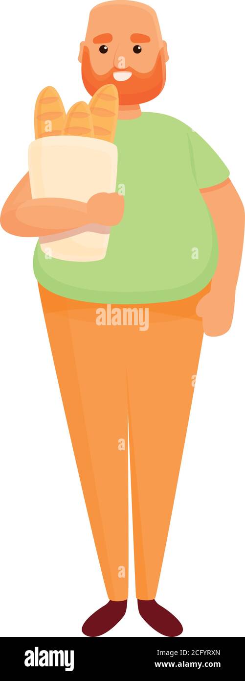 Gluttony bread pack icon. Cartoon of gluttony bread pack vector icon ...