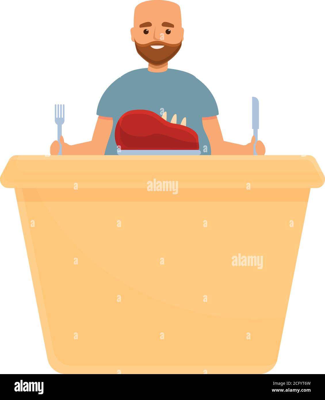 Gluttony fresh meat icon. Cartoon of gluttony fresh meat vector icon ...