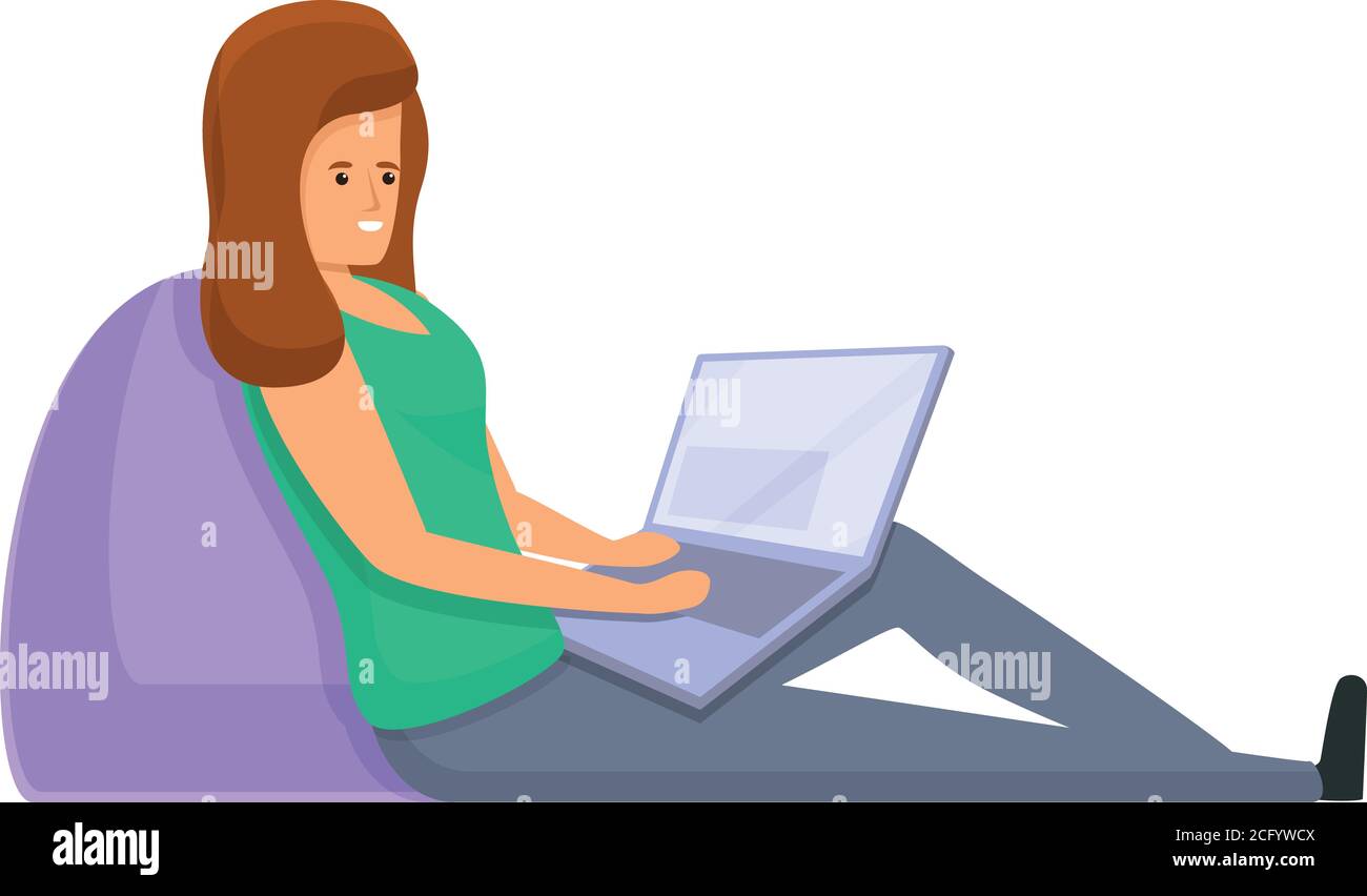 Girl programmer icon. Cartoon of girl programmer vector icon for web ...