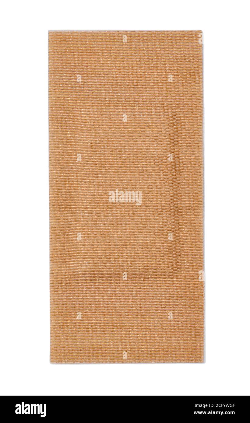 Overhead view of medical plaster isolated on white background Stock ...