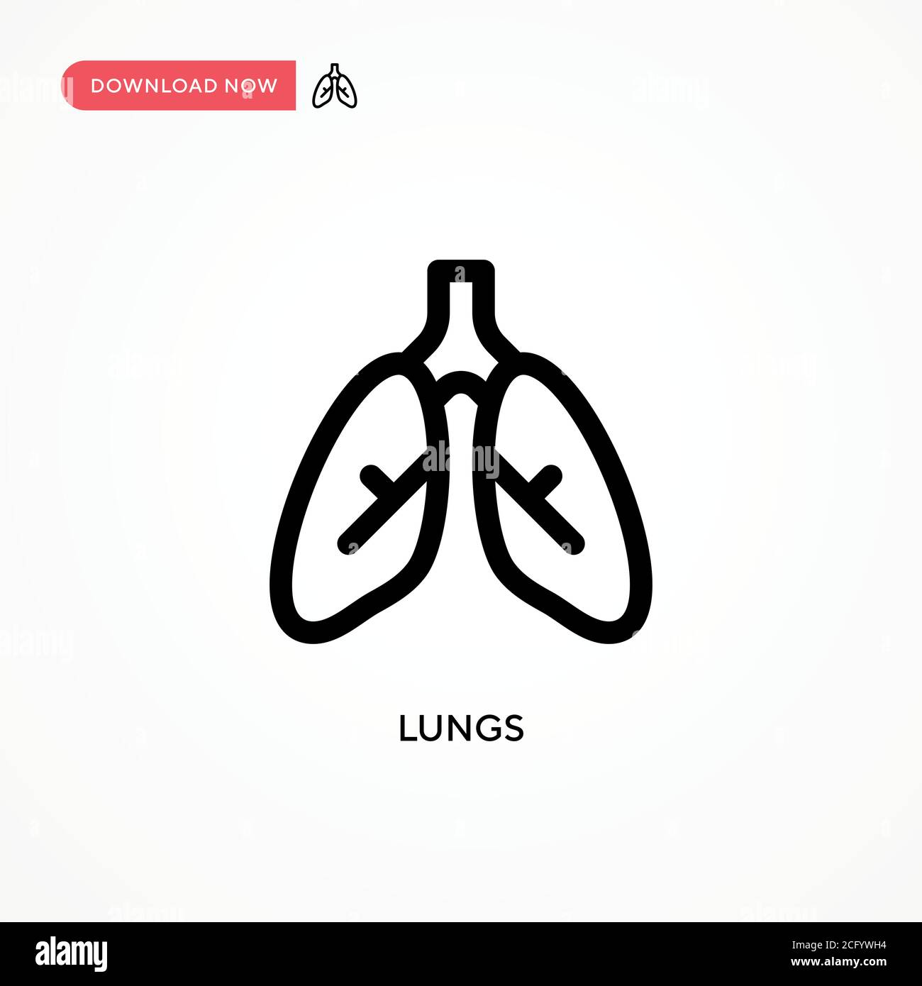 Lungs Simple vector icon. Modern, simple flat vector illustration for ...