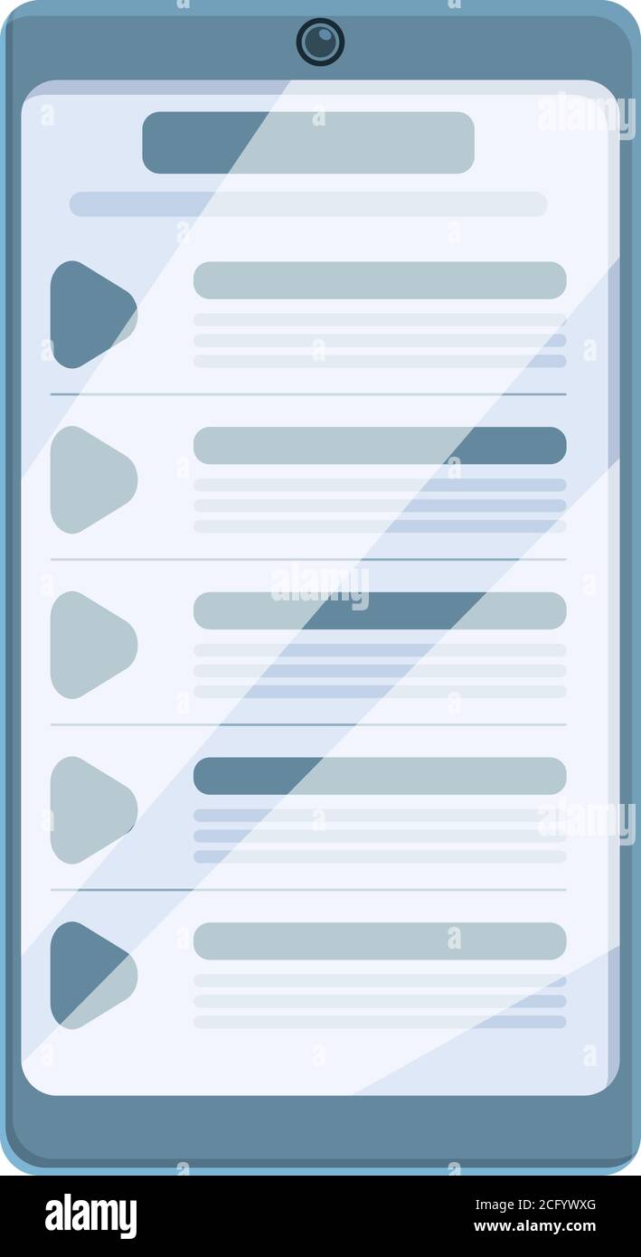 Playlist mobile icon. Cartoon of playlist mobile vector icon for web ...