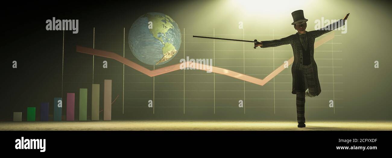 3d illustration, concept capitalism and globalization, power in the ...